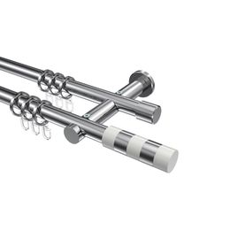 GARDINENSTANGE Platon Mavell 320 cm (geteilt in 2 x 160 cm), 2-l&auml;ufig, 20 mm &Oslash; Chrom