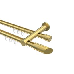 GARDINENSTANGE INNENLAUF Platon Verano 520 cm (geteilt in 4 x 130 cm), 2-l&auml;ufig, 20 mm &Oslash; Messing-Optik