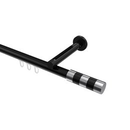 GARDINENSTANGE INNENLAUF Siteno Mavell 600 cm (geteilt in 3 x 200 cm), 1-l&auml;ufig, 20 mm &Oslash; Schwarz