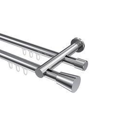 GARDINENSTANGE INNENLAUF Platon Sitra 140 cm, 2-l&auml;ufig, 20 mm &Oslash; Chrom