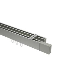 GARDINENSTANGE INNENLAUF Smartline Lox 320 cm (geteilt in 2 x 160 cm), 2-l&auml;ufig, 14x35 mm Edelstahl-Optik