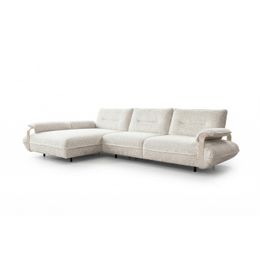 KAWOLA ECKSOFA ANISSA Cremewei&szlig; Flachgewebe