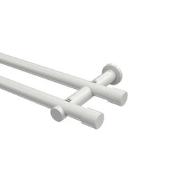 GARDINENSTANGE Platon Santo 360 cm (geteilt in 2 x 180 cm), 2-l&auml;ufig (ohne Ringe), 20 mm &Oslash; Wei&szlig;