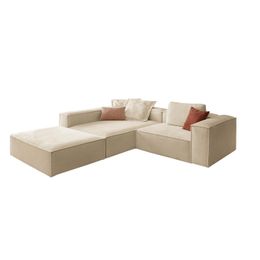 KAWOLA ECKSOFA CARMO Beige Flachgewebe