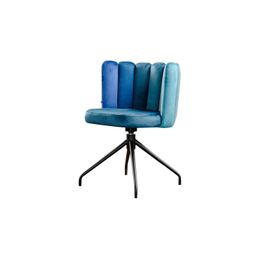 KAWOLA ESSZIMMERSTUHL JADA Blau Velvet Drehbar (360&deg;) (1er-Set)