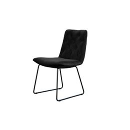 KAWOLA STUHL NEW CHARME Schwarz Velvet (1er-Set)