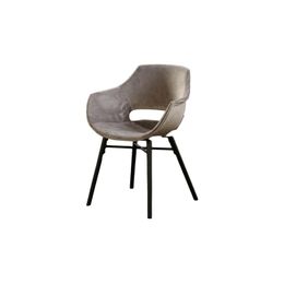 KAWOLA STUHL ZAJA Grau Velvet (1er-Set)