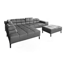 KAWOLA ECKSOFA NELSON Anthrazit Leder Relaxfunktion