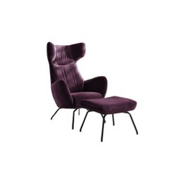 KAWOLA SESSEL MIT HOCKER LOTTE Violett Velvet