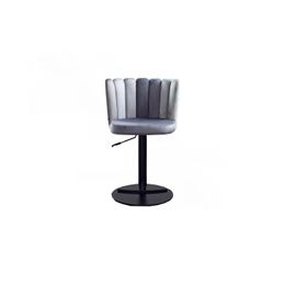 KAWOLA BARHOCKER JADA Grau Velvet Drehbar (360&deg;), H&ouml;henverstellbar (1er-Set)