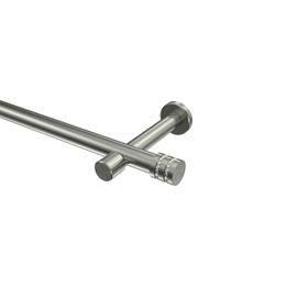 GARDINENSTANGE Prestige Estana 600 cm (geteilt in 3 x 200 cm), 1-l&auml;ufig (ohne Ringe), 20 mm &Oslash; Edelstahl-Optik