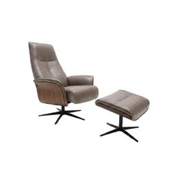 KAWOLA RELAXSESSEL FERREIRA Anthrazit Lederfaserstoff Relaxfunktion