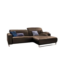 KAWOLA ECKSOFA YORK Walnuss Dekor Leder
