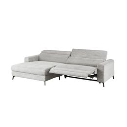 KAWOLA ECKSOFA LAISKA Hellgrau Cord Relaxfunktion