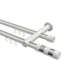 GARDINENSTANGE INNENLAUF Platon Mavell 280 cm (geteilt in 2 x 140 cm), 2-l&auml;ufig, 20 mm &Oslash; Wei&szlig;