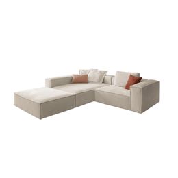 KAWOLA ECKSOFA CARMO Wei&szlig; Flachgewebe