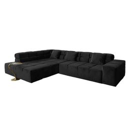 KAWOLA ECKSOFA MIT MOTORISCHEM SITZVORZUG NEVADA Schwarz Velvet Relaxfunktion