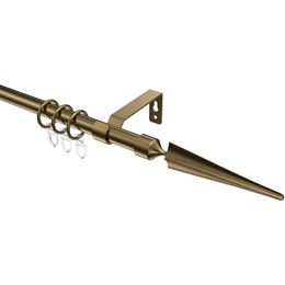 GARDINENSTANGE Olymp Lorenzo 360 cm (geteilt in 2 x 180 cm), 1-l&auml;ufig, 16 mm &Oslash; Messing Antik