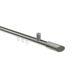 GARDINENSTANGE INNENLAUF Sonius Verano 120 cm, 1-l&auml;ufig, 20 mm &Oslash; Edelstahl-Optik