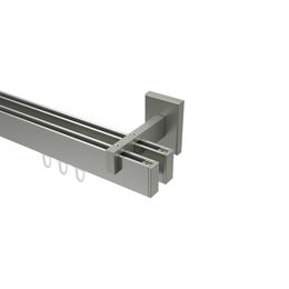GARDINENSTANGE INNENLAUF Smartline Paxo 520 cm (geteilt in 4 x 130 cm), 2-l&auml;ufig, 14x35 mm Edelstahl-Optik
