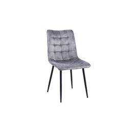 KAWOLA STUHL CLARA Grau Velvet
