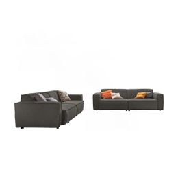 KAWOLA SITZGRUPPE SAMU Grau Webstoff (2er-Set)