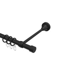 GARDINENSTANGE Primus Lucan 260 cm (geteilt in 2 x 130 cm), 1-l&auml;ufig, 16 mm &Oslash; Schwarz