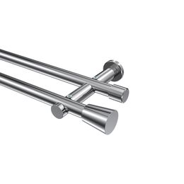 GARDINENSTANGE Platon Sitra 100 cm, 2-l&auml;ufig (ohne Ringe), 20 mm &Oslash; Chrom