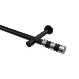 GARDINENSTANGE Prestige Mavell 480 cm (geteilt in 3 x 160 cm), 1-l&auml;ufig (ohne Ringe), 20 mm &Oslash; Schwarz