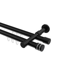 GARDINENSTANGE INNENLAUF Prestige Estana 320 cm (geteilt in 2 x 160 cm), 2-l&auml;ufig, 20 mm &Oslash; Schwarz