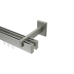 GARDINENSTANGE INNENLAUF Smartline Paxo 160 cm, 2-l&auml;ufig, 14x35 mm Edelstahl-Optik