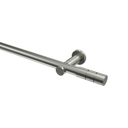 GARDINENSTANGE Platon Elanto 360 cm (geteilt in 2 x 180 cm), 1-l&auml;ufig (ohne Ringe), 20 mm &Oslash; Edelstahl-Optik
