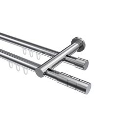 GARDINENSTANGE INNENLAUF Platon Elanto 300 cm (geteilt in 3 x 100 cm), 2-l&auml;ufig, 20 mm &Oslash; Chrom