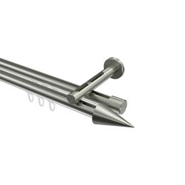 GARDINENSTANGE INNENLAUF Siteno Savio 360 cm (geteilt in 2 x 180 cm), 2-l&auml;ufig, 20 mm &Oslash; Edelstahl-Optik