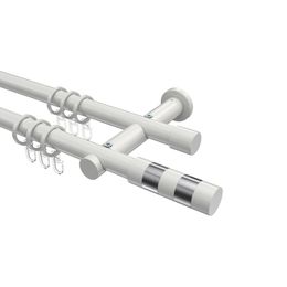 GARDINENSTANGE Platon Mavell 120 cm, 2-l&auml;ufig, 20 mm &Oslash; Wei&szlig;