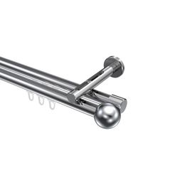 GARDINENSTANGE INNENLAUF Siteno Luino 240 cm (geteilt in 2 x 120 cm), 2-l&auml;ufig, 20 mm &Oslash; Chrom