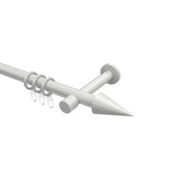 GARDINENSTANGE Prestige Savio 260 cm (geteilt in 2 x 130 cm), 1-l&auml;ufig, 20 mm &Oslash; Wei&szlig;