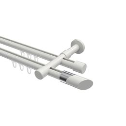 GARDINENSTANGE INNENLAUF Prestige Verano 400 cm (geteilt in 2 x 200 cm), 2-l&auml;ufig, 20 mm &Oslash; Wei&szlig;