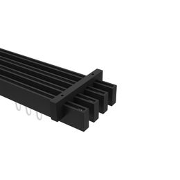 GARDINENSTANGE INNENLAUF Smartline Paxo 320 cm (geteilt in 2 x 160 cm), 4-l&auml;ufig, 14x35 mm Schwarz