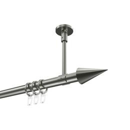 GARDINENSTANGE Sonette Savio 240 cm (geteilt in 2 x 120 cm), 1-l&auml;ufig, 20 mm &Oslash; Edelstahl-Optik