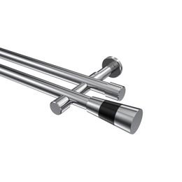 GARDINENSTANGE Prestige Tanara 240 cm (geteilt in 2 x 120 cm), 2-l&auml;ufig (ohne Ringe), 20 mm &Oslash; Chrom