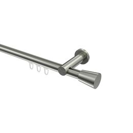 GARDINENSTANGE INNENLAUF Platon Sitra 420 cm (geteilt in 3 x 140 cm), 1-l&auml;ufig, 20 mm &Oslash; Edelstahl-Optik