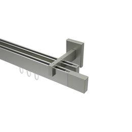 GARDINENSTANGE INNENLAUF Smartline Lox 540 cm (geteilt in 3 x 180 cm), 2-l&auml;ufig, 14x35 mm Edelstahl-Optik