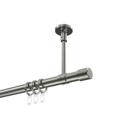 GARDINENSTANGE Sonette Santo 240 cm (geteilt in 2 x 120 cm), 1-l&auml;ufig, 20 mm &Oslash; Edelstahl-Optik