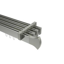GARDINENSTANGE INNENLAUF Smartline Conex 100 cm, 4-l&auml;ufig, 14x35 mm Edelstahl-Optik