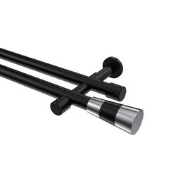 GARDINENSTANGE Prestige Tanara 200 cm, 2-l&auml;ufig (ohne Ringe), 20 mm &Oslash; Schwarz