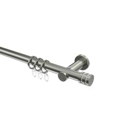 GARDINENSTANGE Platon Estana 420 cm (geteilt in 3 x 140 cm), 1-l&auml;ufig, 20 mm &Oslash; Edelstahl-Optik