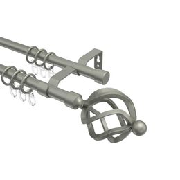 GARDINENSTANGE Olymp Paolo 240 cm (geteilt in 2 x 120 cm), 2-l&auml;ufig, 16 mm &Oslash; Chrom matt