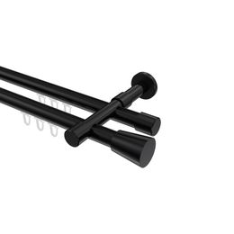 GARDINENSTANGE INNENLAUF Prestige Sitra 280 cm (geteilt in 2 x 140 cm), 2-l&auml;ufig, 20 mm &Oslash; Schwarz