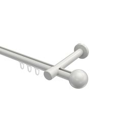 GARDINENSTANGE INNENLAUF Prestige Luino 240 cm (geteilt in 2 x 120 cm), 1-l&auml;ufig, 20 mm &Oslash; Wei&szlig;